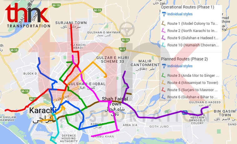 New Red Bus Karachi (Peoples Bus Service) Route Maps – Think Transportation