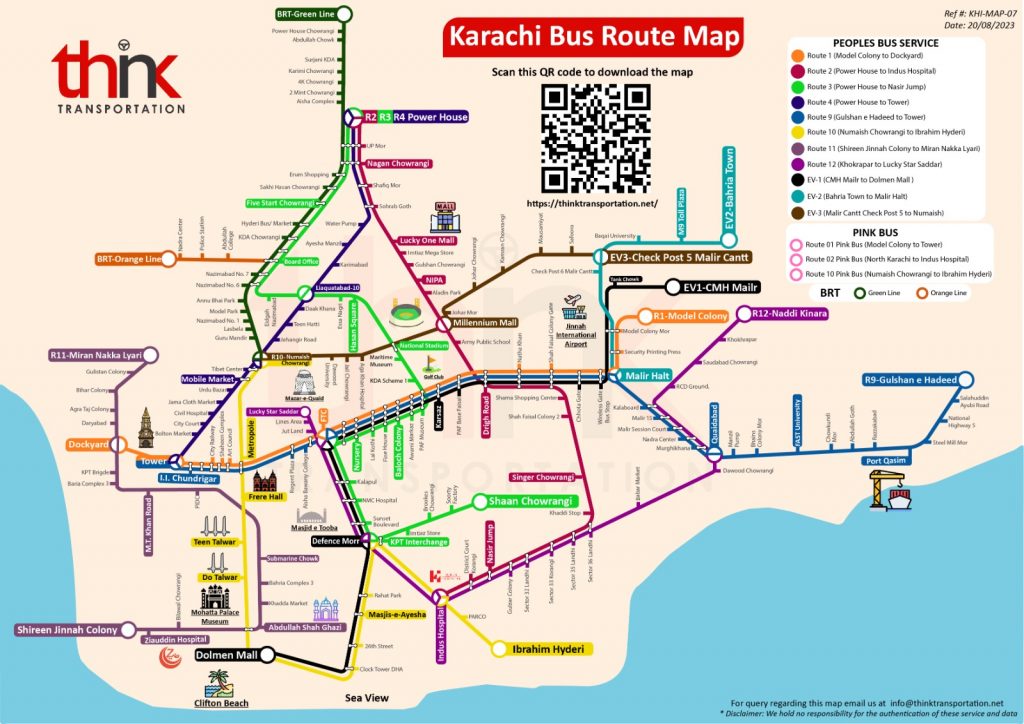 New Red Bus Karachi (Peoples Bus Service) Route Maps – Think Transportation